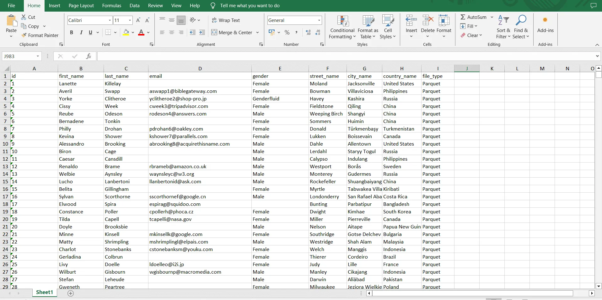 Convert parquet files to Excel file format Instantly with few clicks