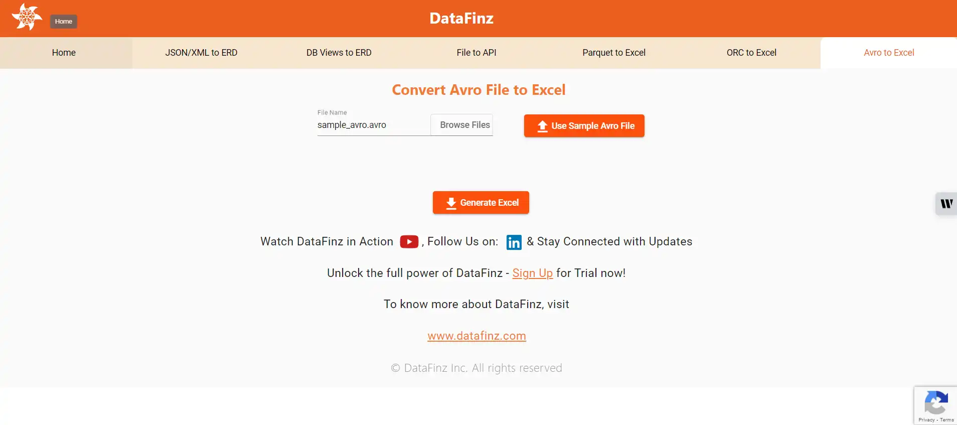 Convert Avro files to Excel file format Instantly with few clicks